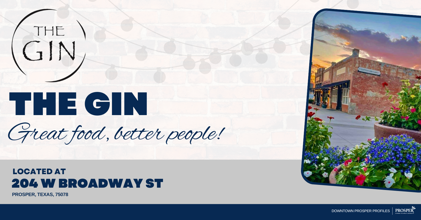 Downtown Prosper Profile - The Gin | Prosper EDC
