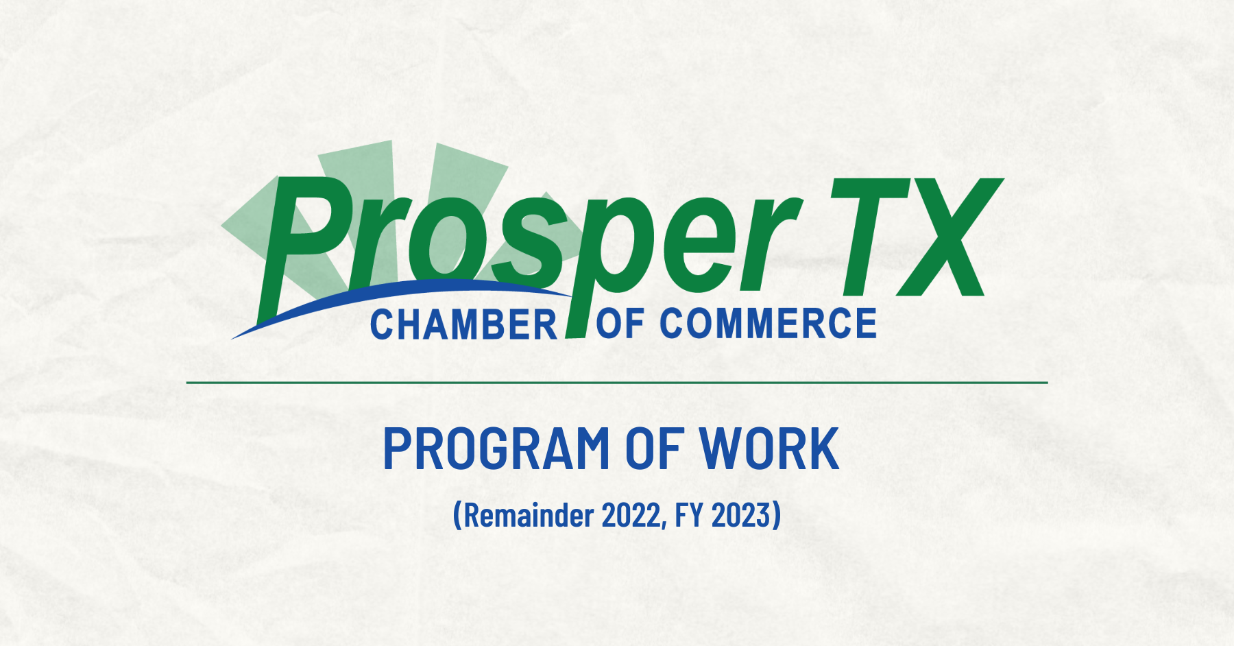 Prosper Chamber of Commerce Releases Program of Work | Prosper EDC